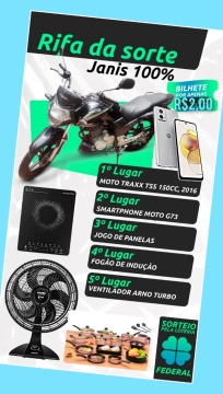 RIFA DA SORTE JANIS 100% | Sua Rifa Digital